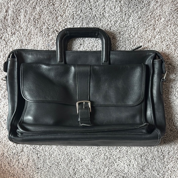 Coach | Bags | Vintage Coach Harrison Black Leather Messenger Briefcase ...